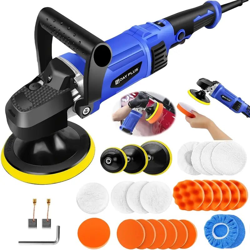 DayPlus Polermaskin 1350W – Bilpolerare med 6 hastigheter & kit – Carlevel